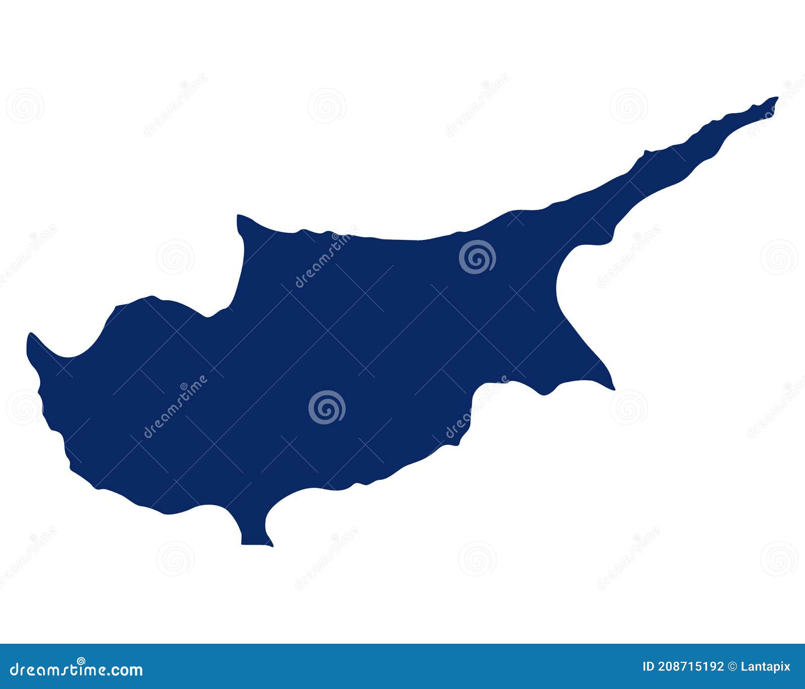 Map of Cyprus in Blue Colour Stock Vector - Illustration of silhouette ...