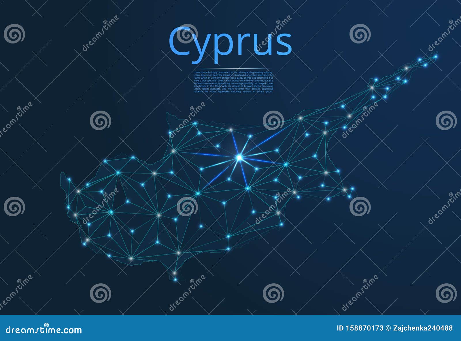 Map of Cyprus Connection. Vector Low-poly Image of a Global Map with ...