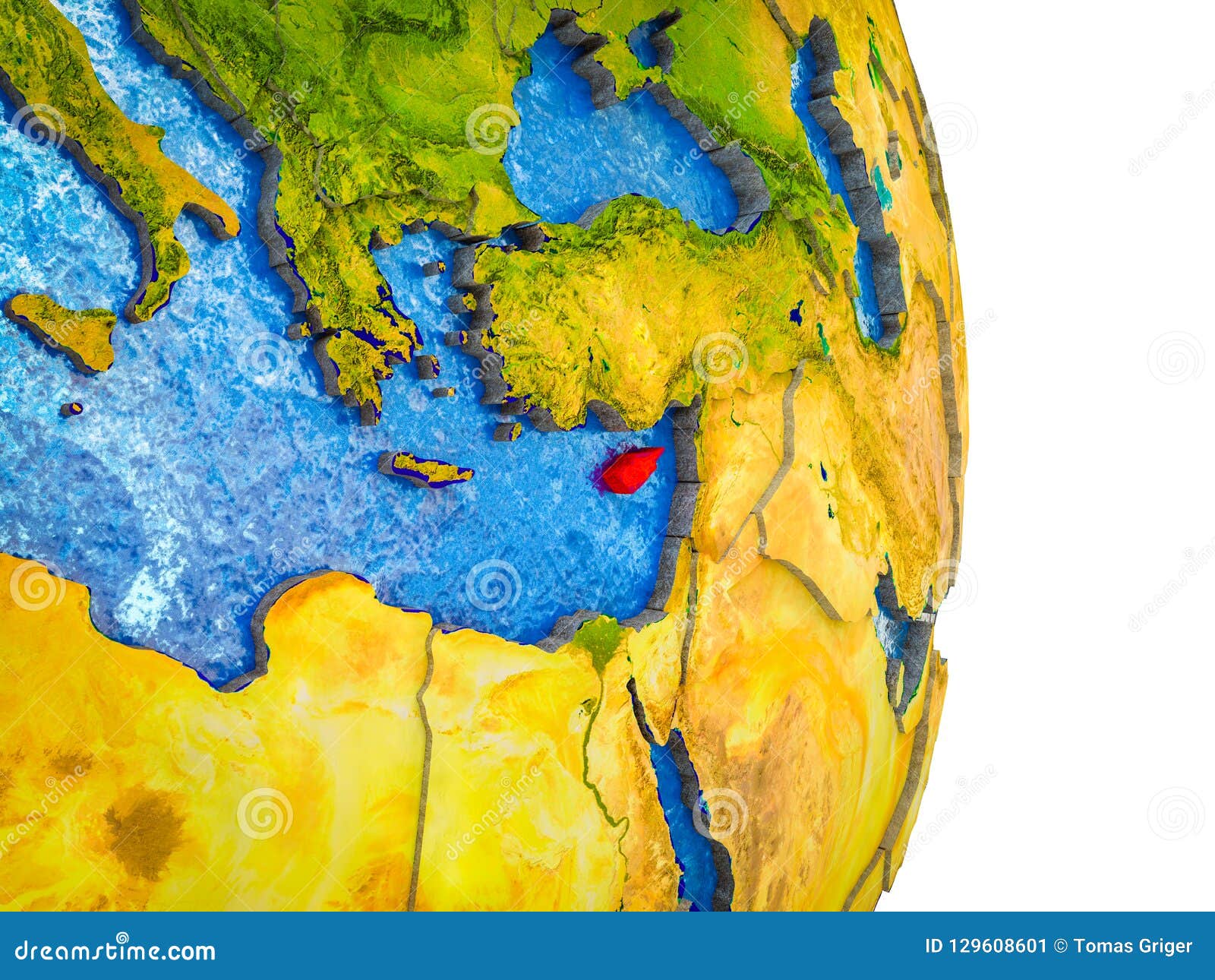 Map of Cyprus on 3D Earth stock illustration. Illustration of country ...