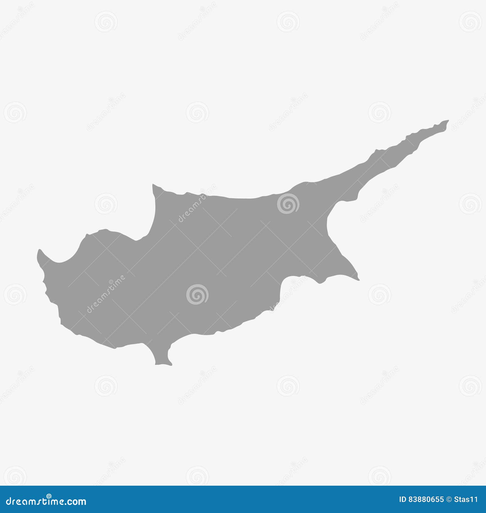 Map of Cyprus in Gray on a White Background Stock Vector - Illustration ...