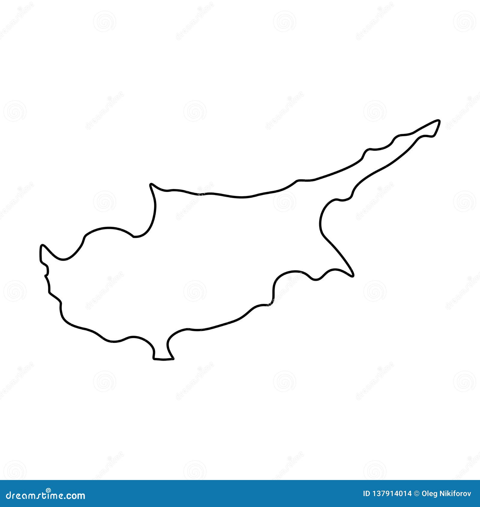 Map of Cyprus - outline stock illustration. Illustration of atlas ...