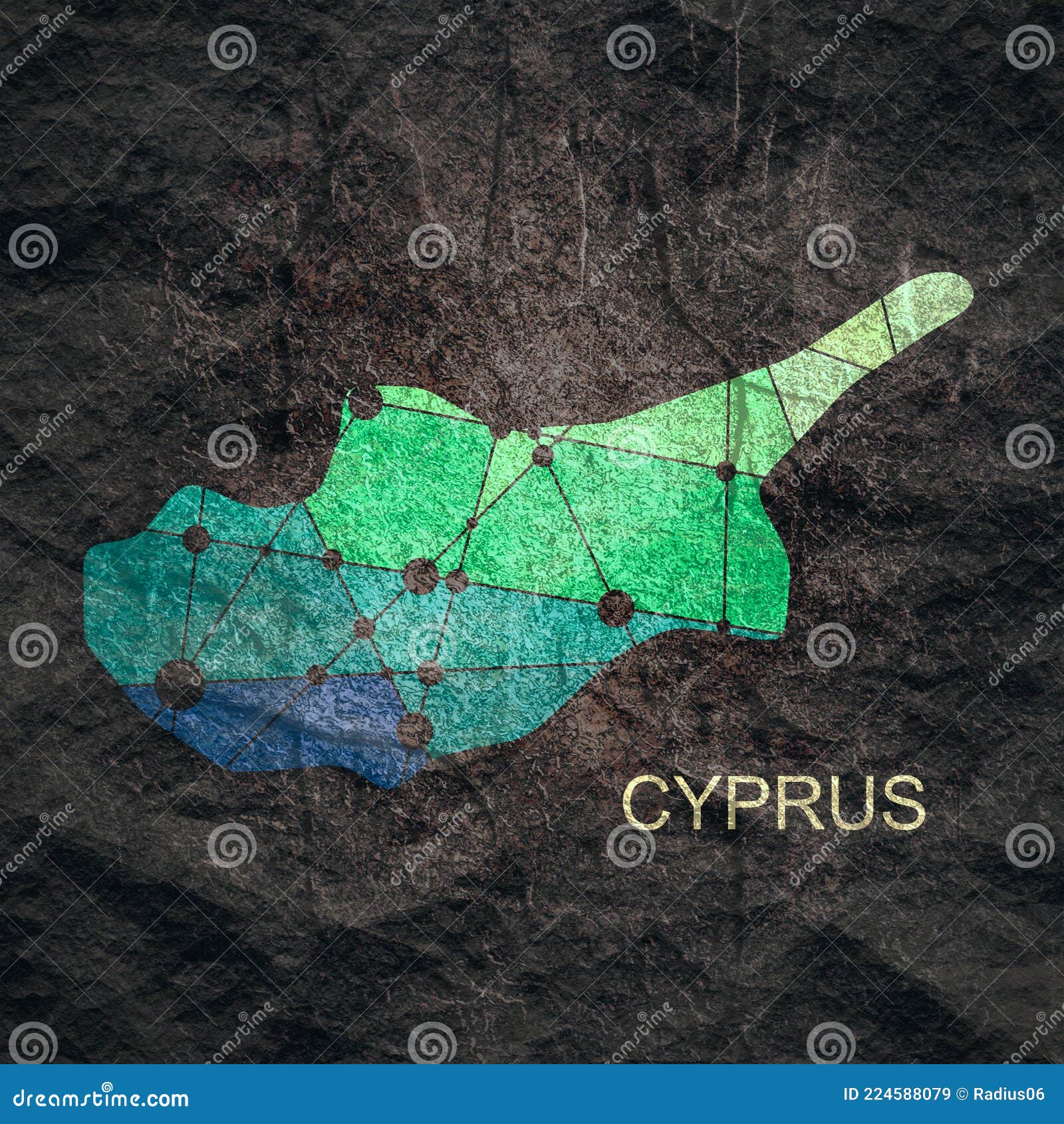 Map of Cyprus. Stone Material Grunge Texture Stock Illustration ...