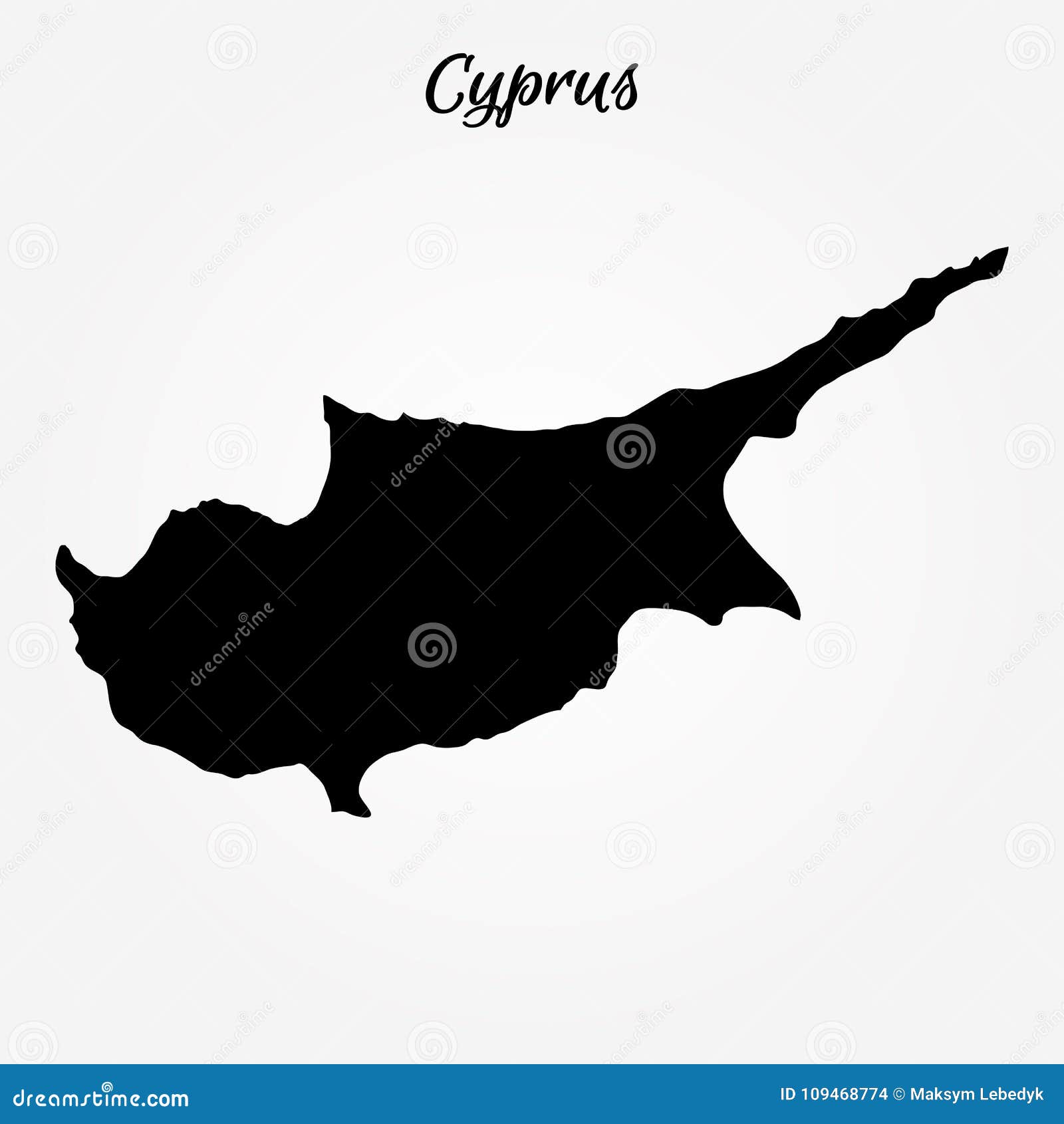 Map of Cyprus stock illustration. Illustration of blank - 109468774