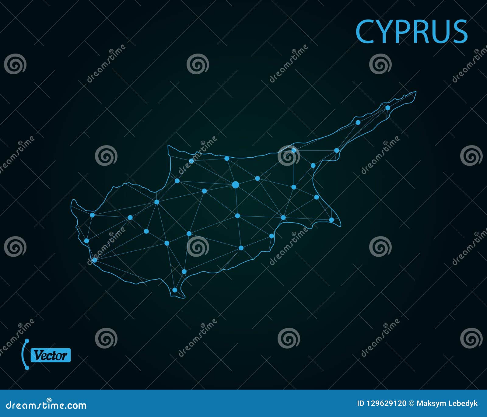 Cyprus Vector Black Triangle Mosaic Outline Map | CartoonDealer.com ...