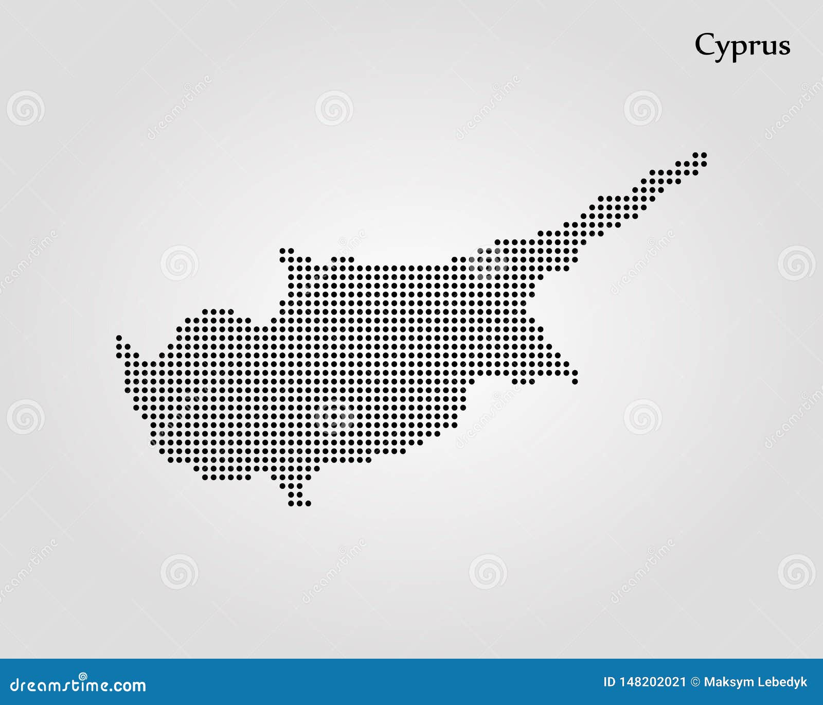 Cyprus Vector Map Isolated On White Background. High-Detailed Black ...
