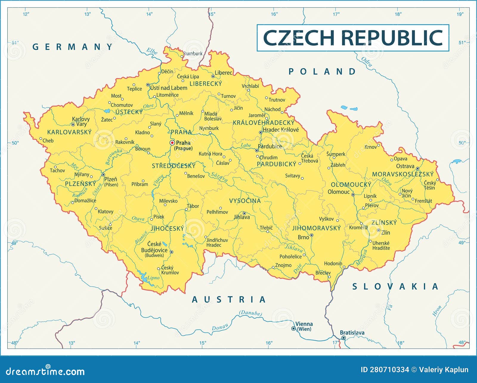 Czechia Map - Highly Detailed Vector Illustration Stock Vector ...