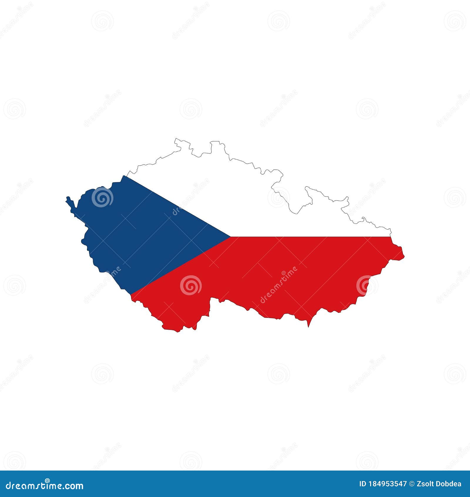 Map of Czech Republic. Vector Design Isolated on White Background Stock ...