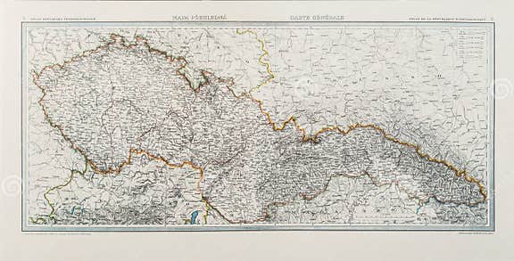 Map of the Czechoslovak Republic from 1935 Stock Image - Image of ...
