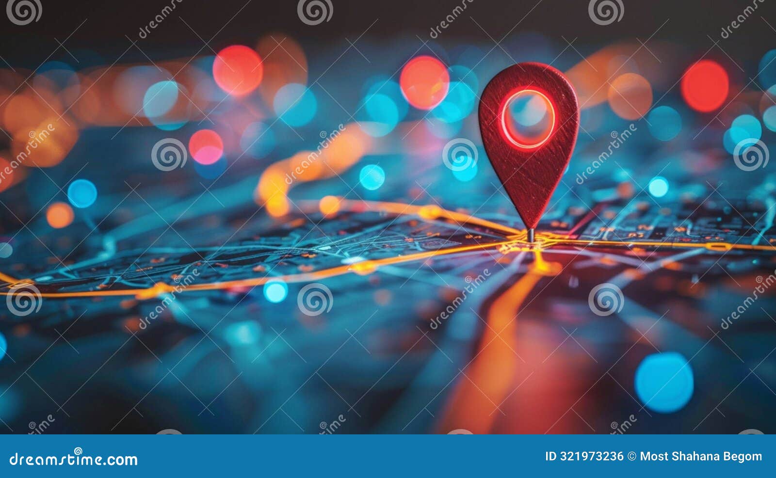 Map 3D Illustration, 3D Map Pins, GPS, Navigator Pin Checking Points ...