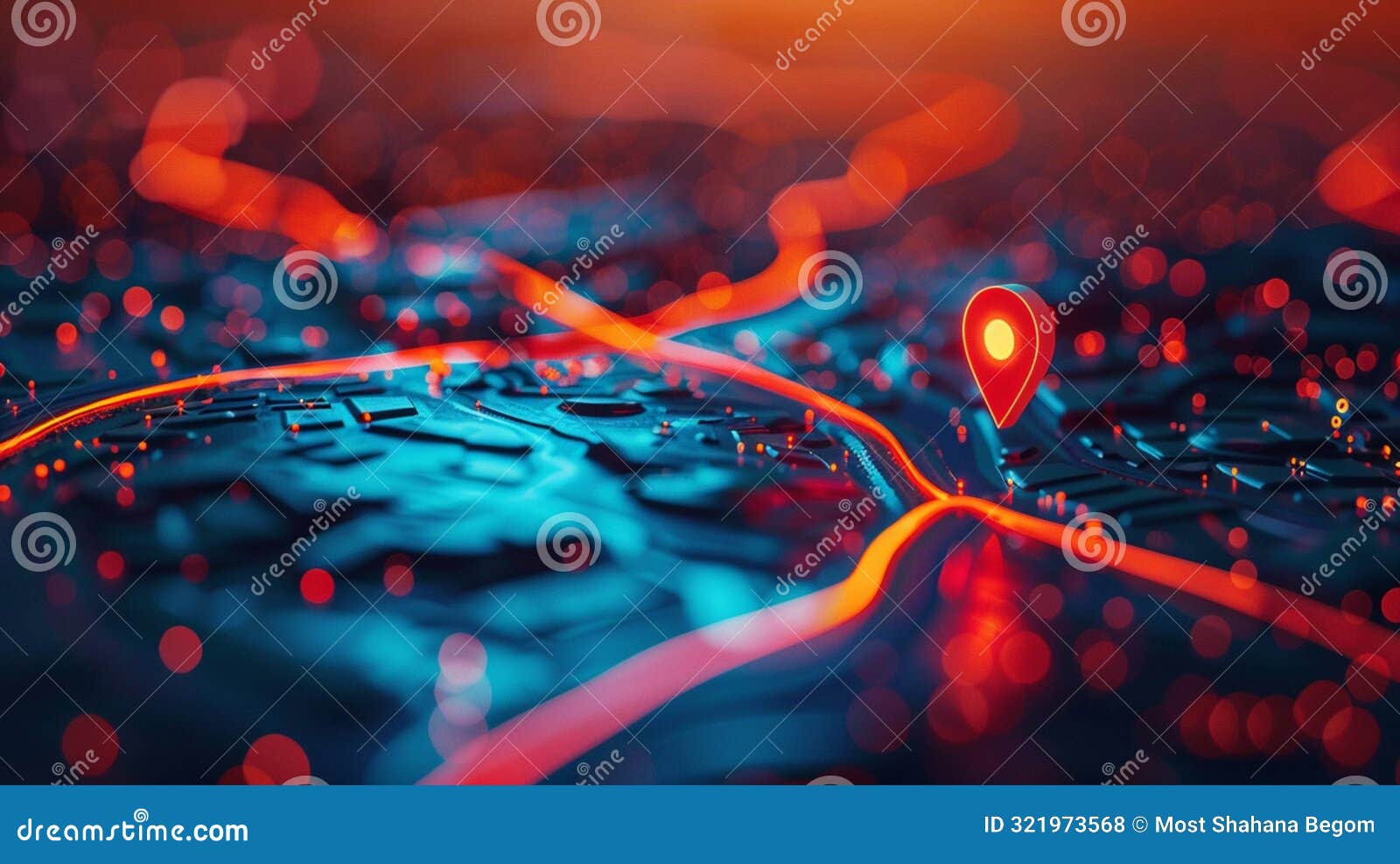 Map 3D Illustration, 3D Map Pins, GPS, Navigator Pin Checking Points ...