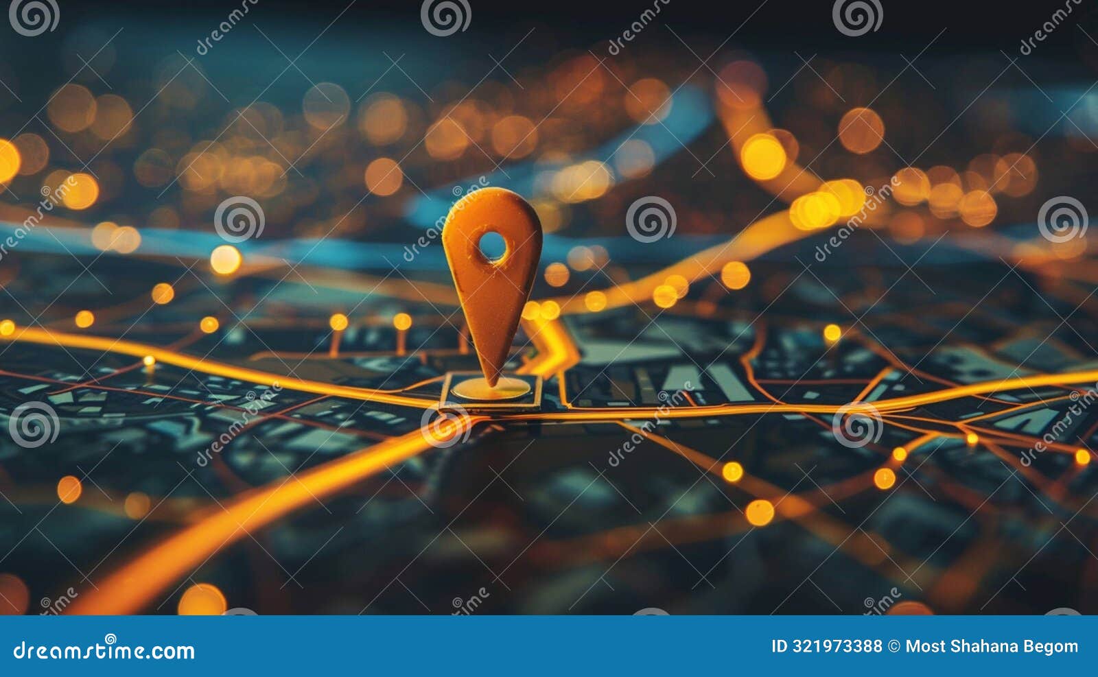 Map 3D Illustration, 3D Map Pins, GPS, Navigator Pin Checking Points ...