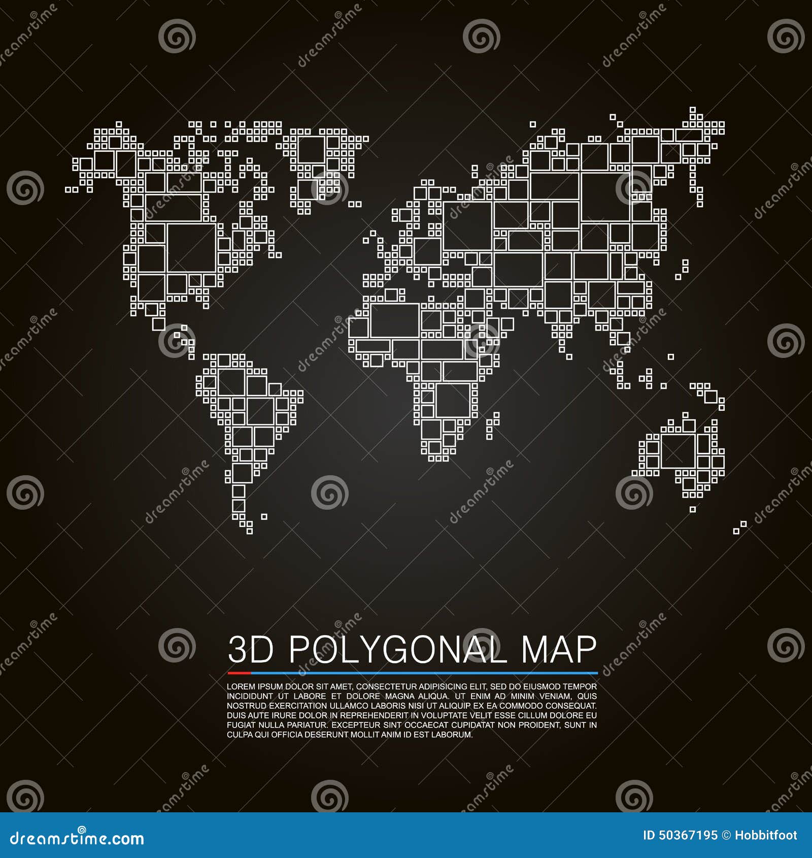 Map 3d polygon art cube stock vector. Illustration of country - 50367195