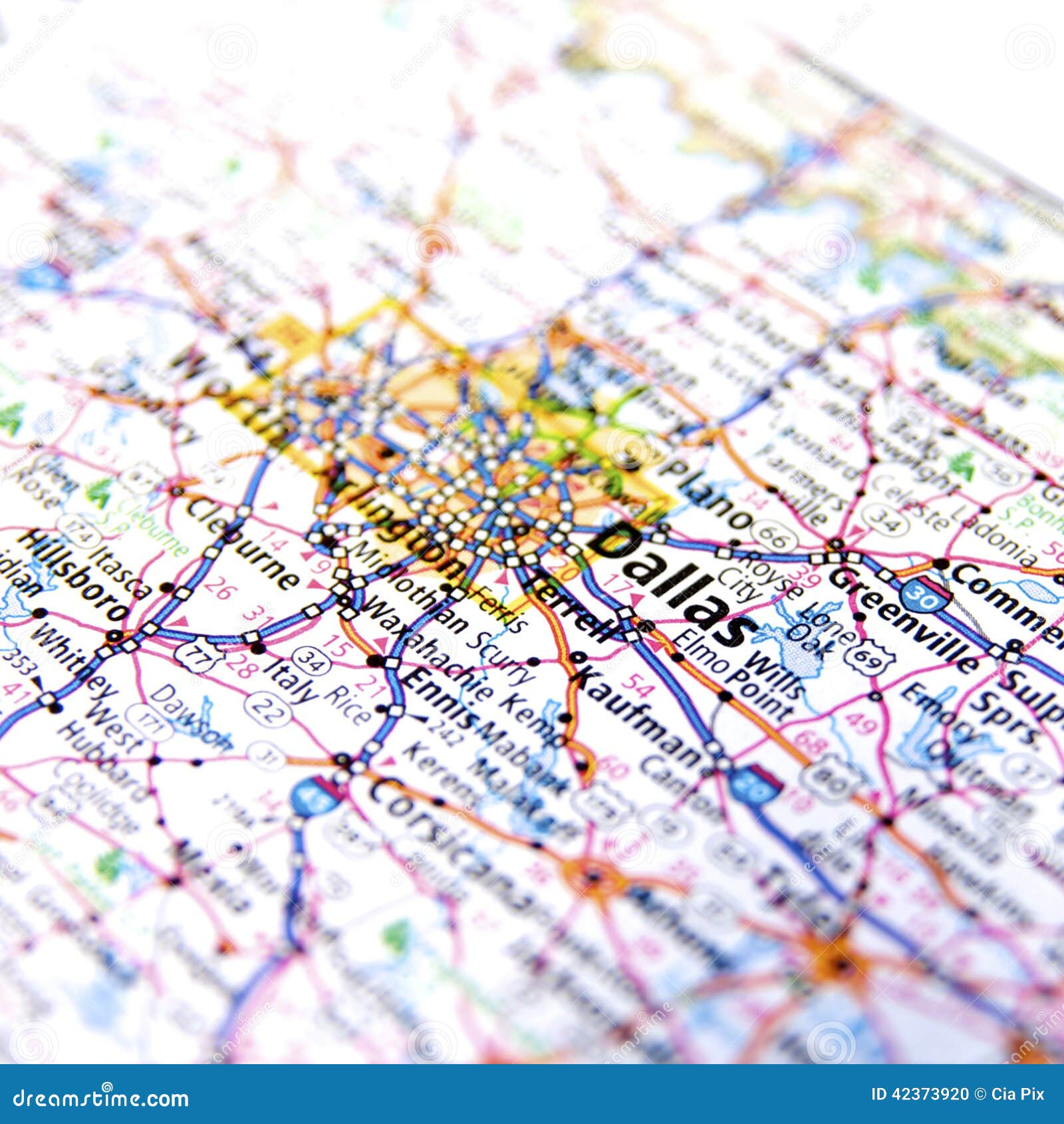 Map of Dallas stock photo. Image of travel, states, shallow - 42373920