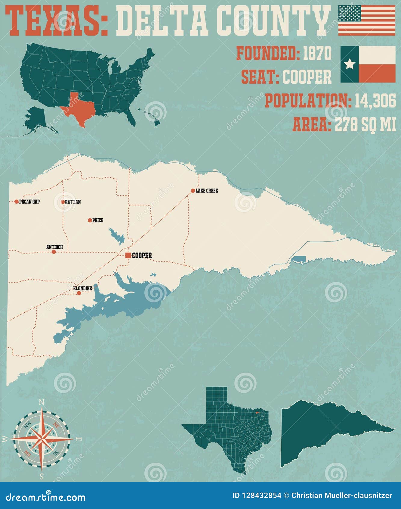 Map of Dallas County in Texas Stock Vector - Illustration of county ...