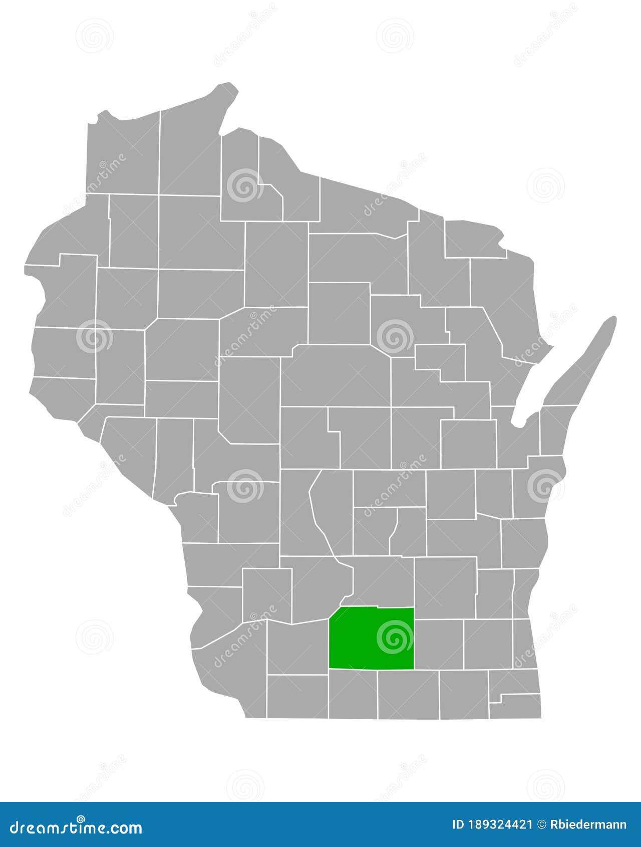 Map of Dane in Wisconsin stock vector. Illustration of green - 189324421
