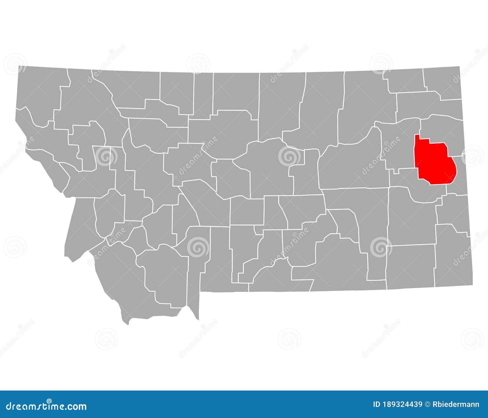 Map of Dawson in Montana stock vector. Illustration of montana - 189324439