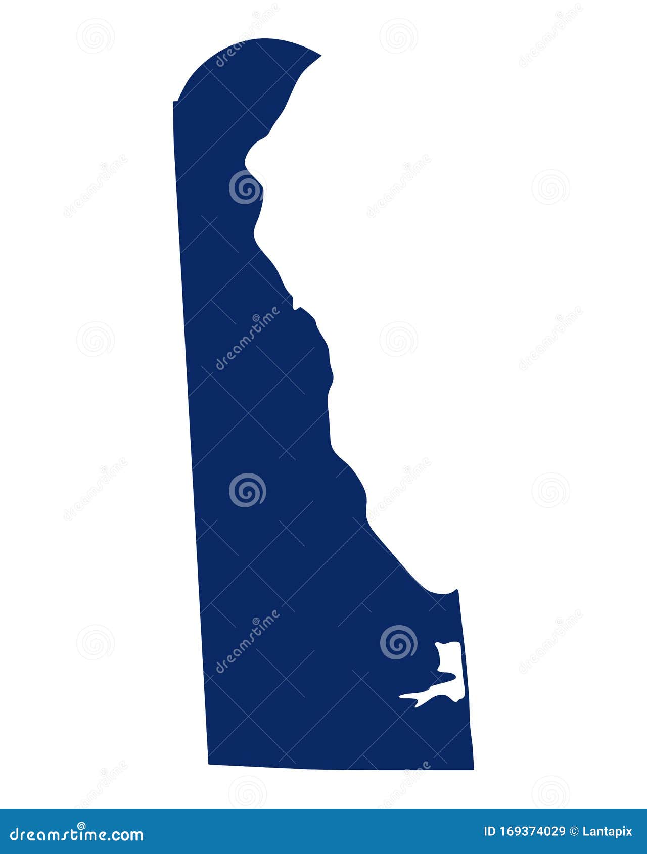 Map of Delaware in Blue Colour Stock Vector - Illustration of states ...