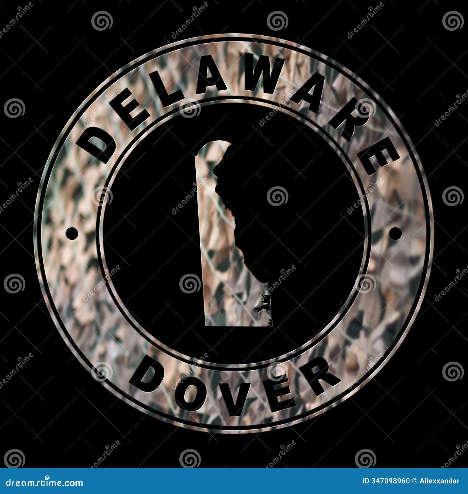 Map of Delaware, Military Stamp Stock Illustration - Illustration of ...