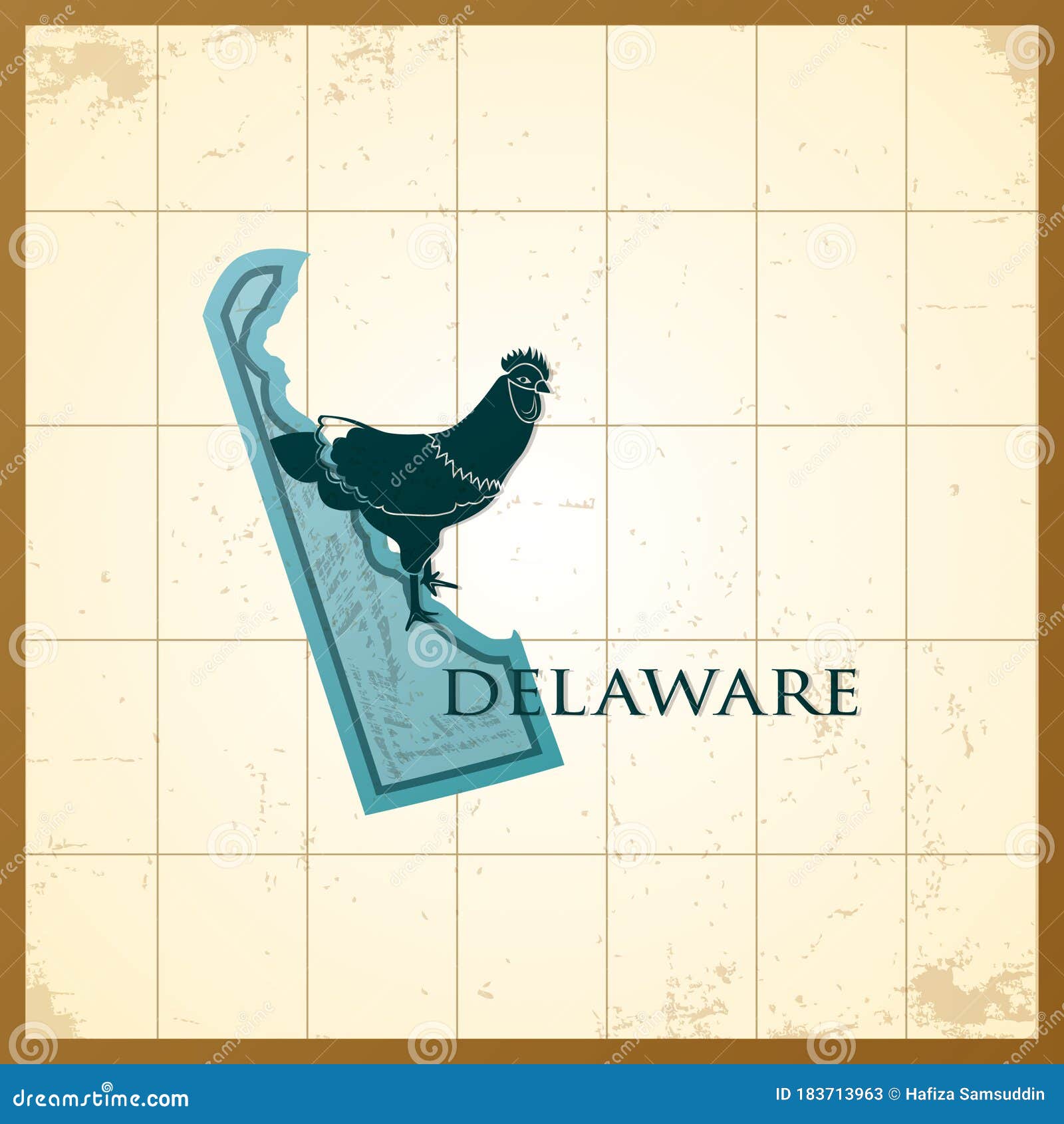 A map of Delaware state. stock vector. Illustration of blue - 183713963