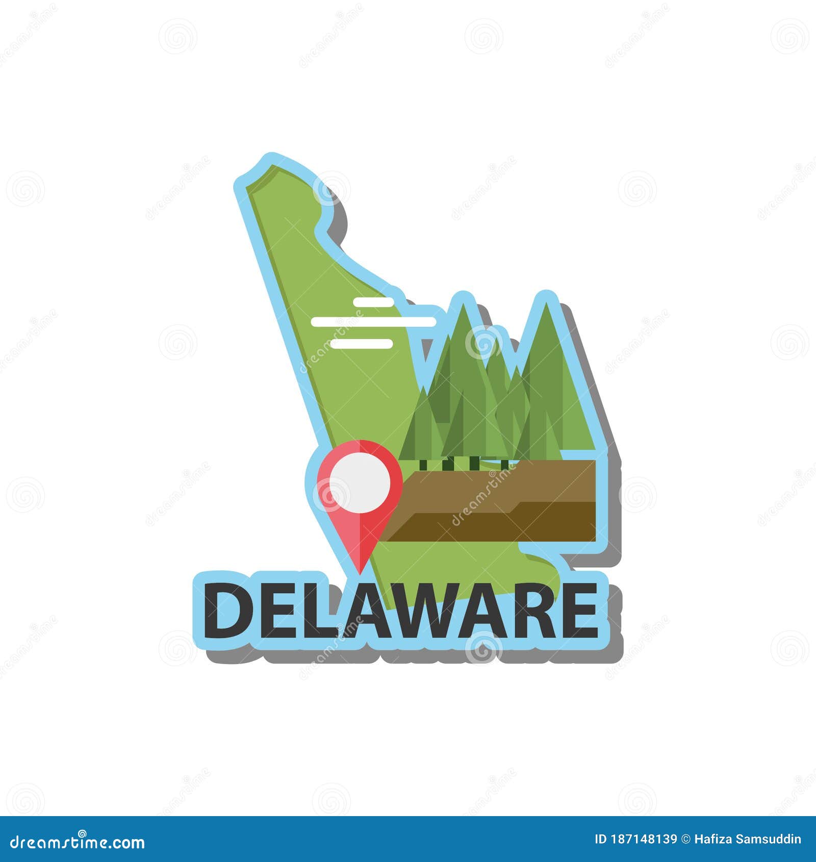 Map of Delaware State. Vector Illustration Decorative Design Stock ...