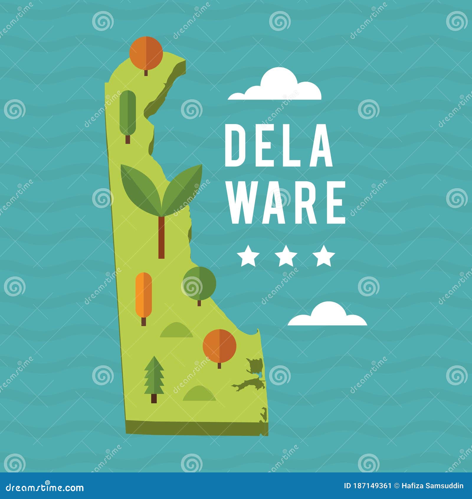 Map of Delaware State. Vector Illustration Decorative Design Stock ...