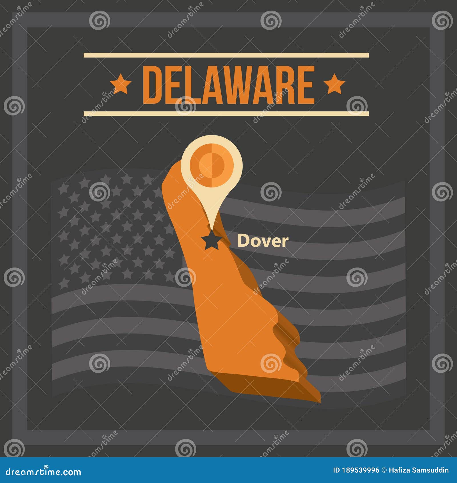 Map of Delaware State. Vector Illustration Decorative Design Stock ...