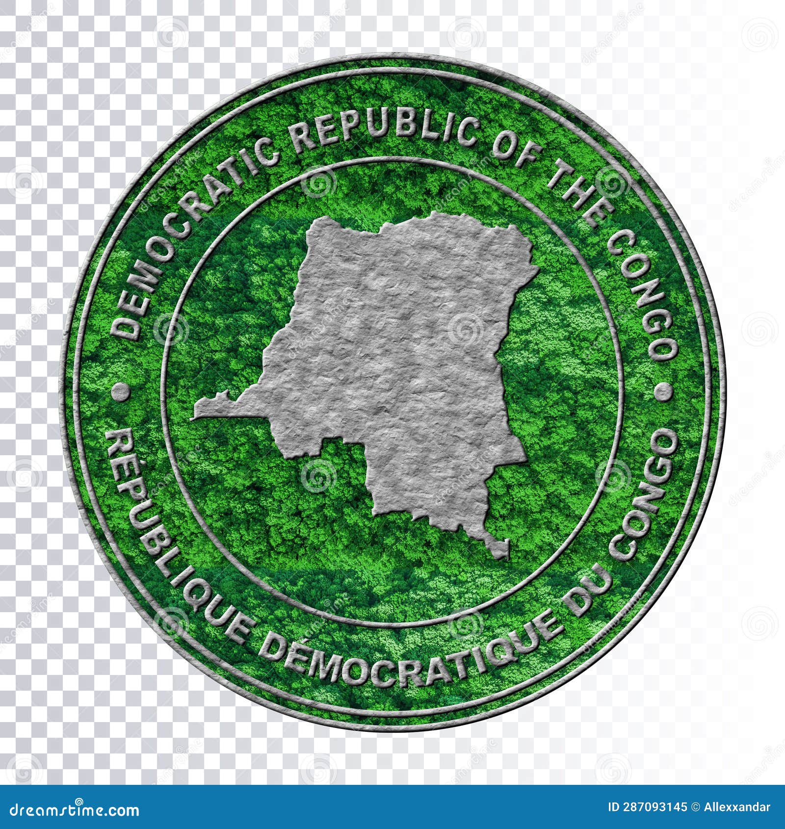 Map of Democratic Republic Congo, Environment Concept, CO2 Emission ...