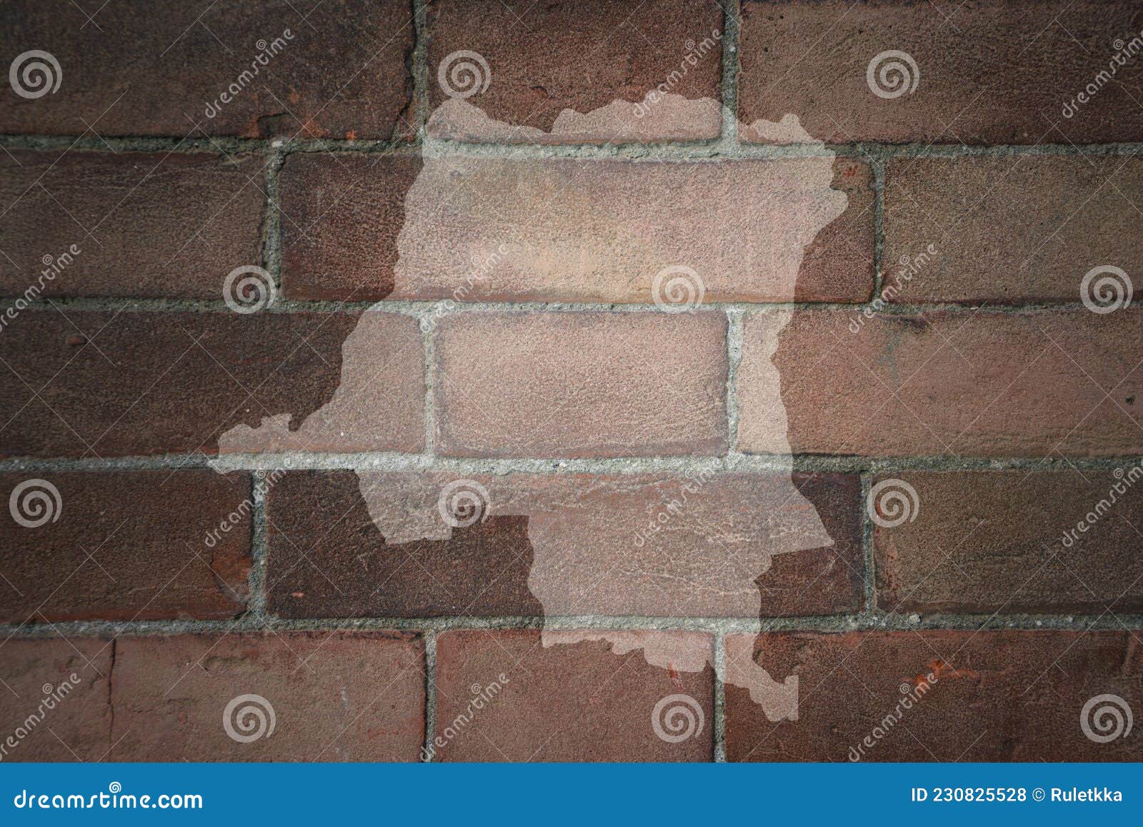 Map of Democratic Republic of the Congo on a Old Brick Wall Stock Photo ...