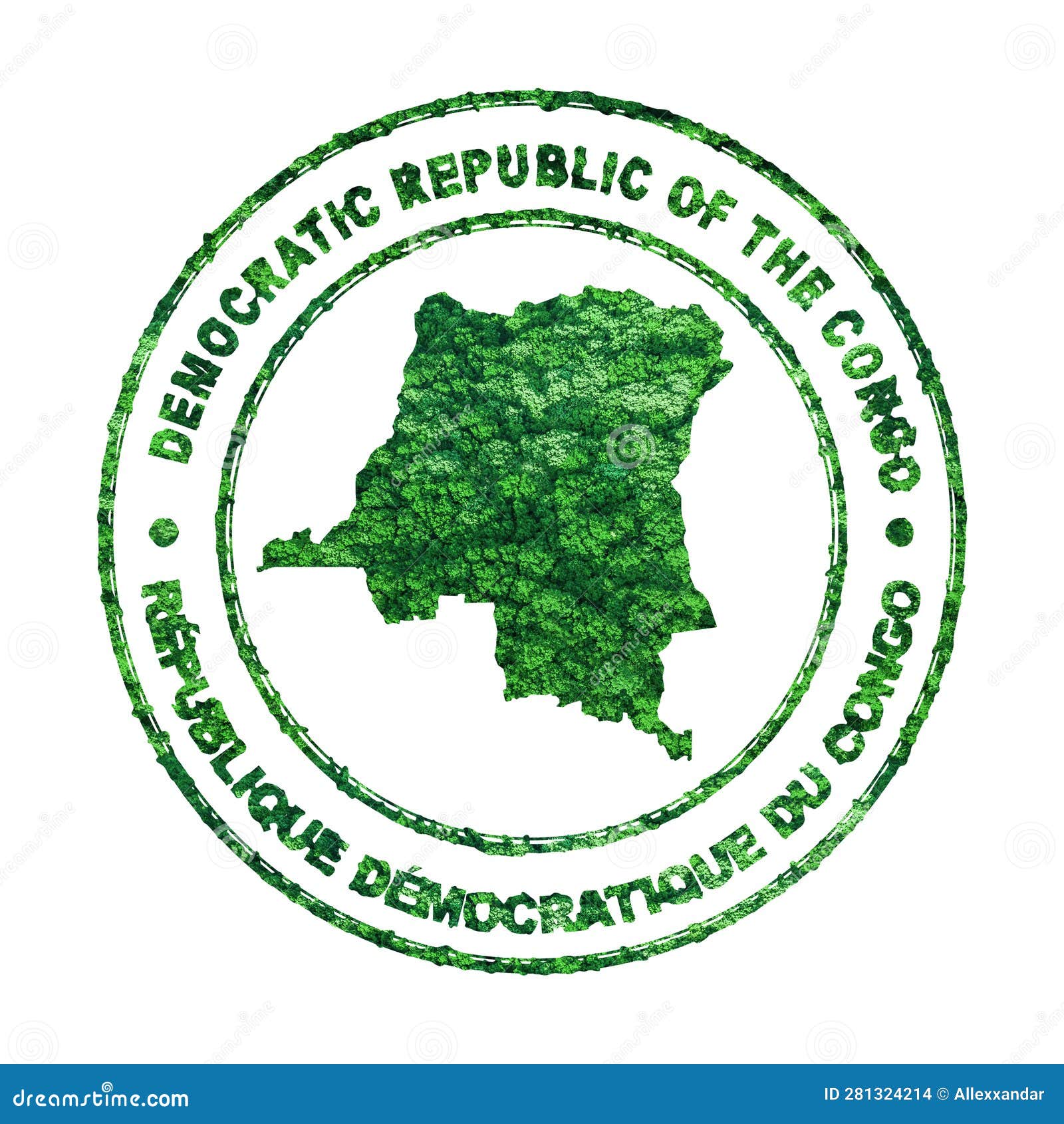 Map of Democratic Republic Congo, Postal Stamp, Sustainable Development ...