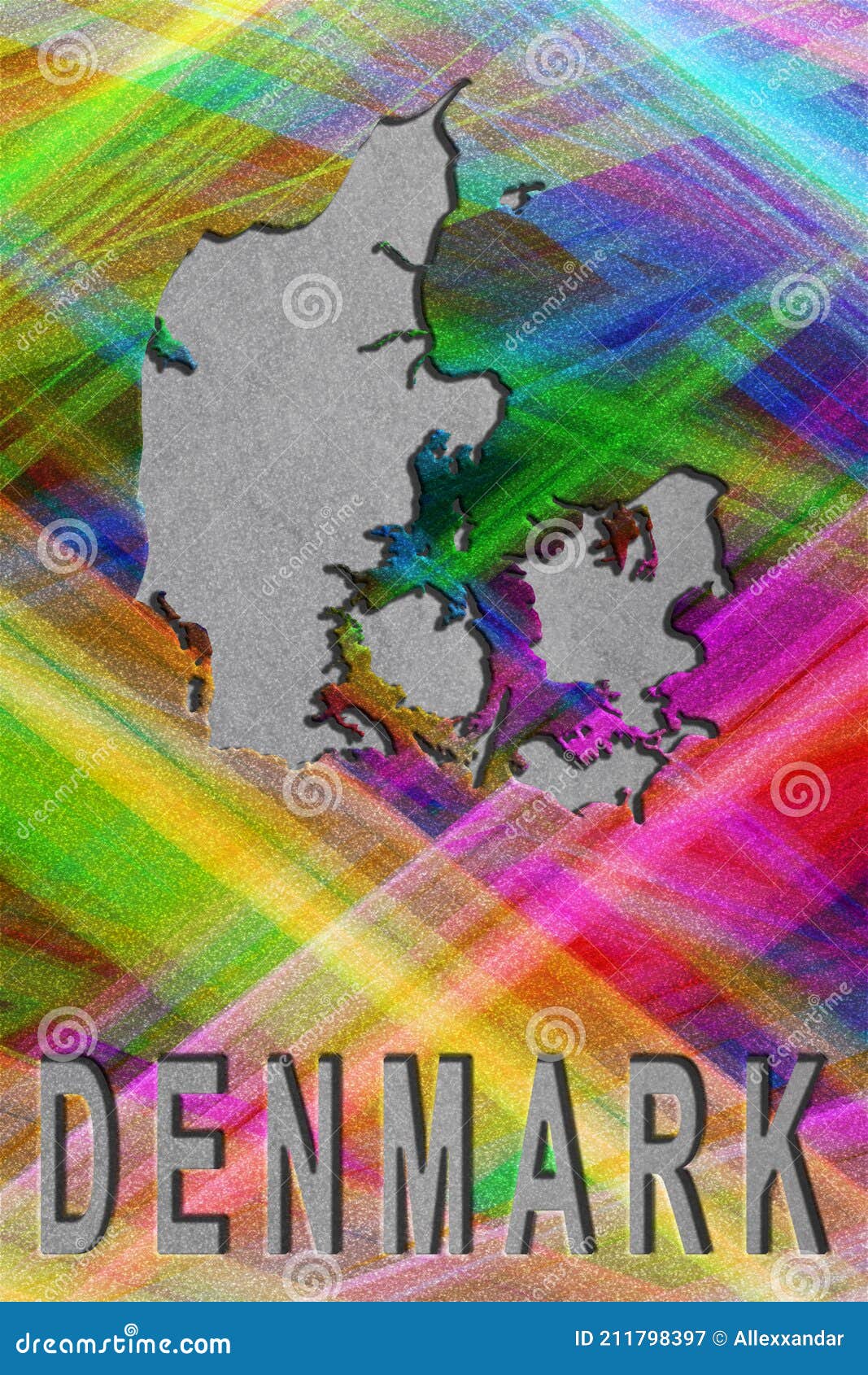 Colorful Denmark Political Map With Clearly Labeled, Separated Layers ...