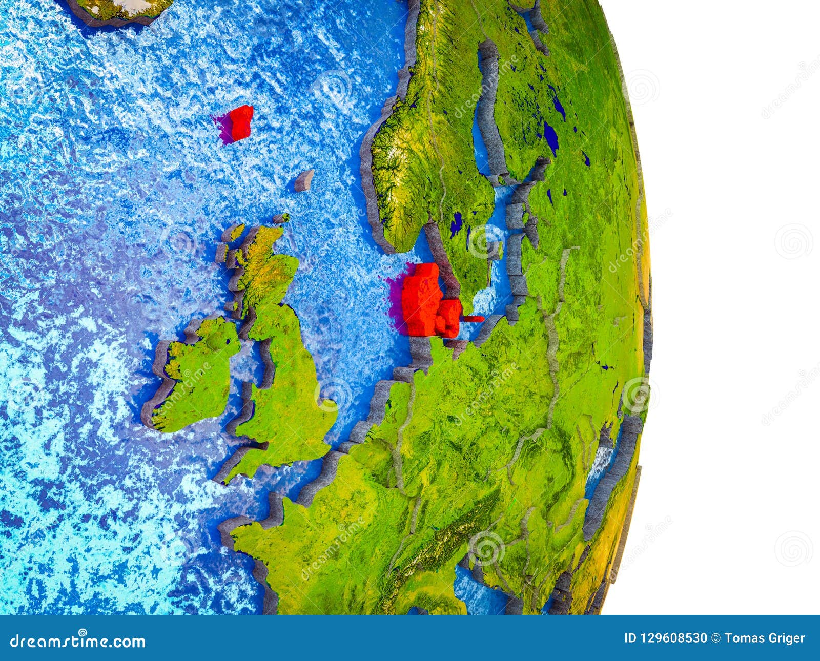 Map of Denmark on 3D Earth stock illustration. Illustration of ...