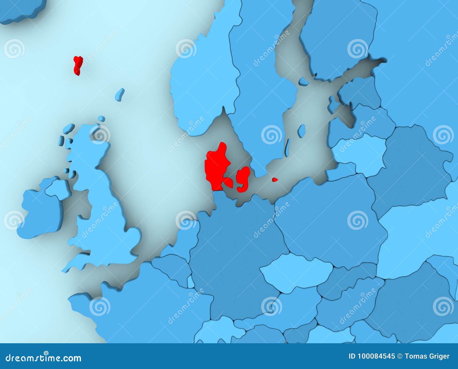 Map of Denmark stock illustration. Illustration of denmark - 100084545