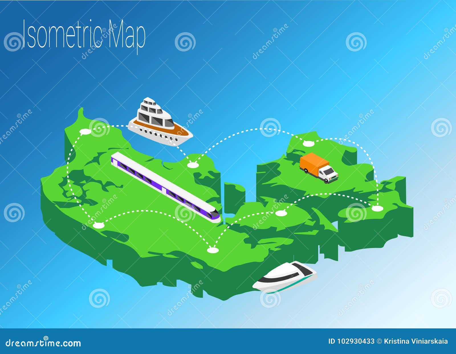Map Denmark Isometric Concept. Stock Vector - Illustration of connect ...