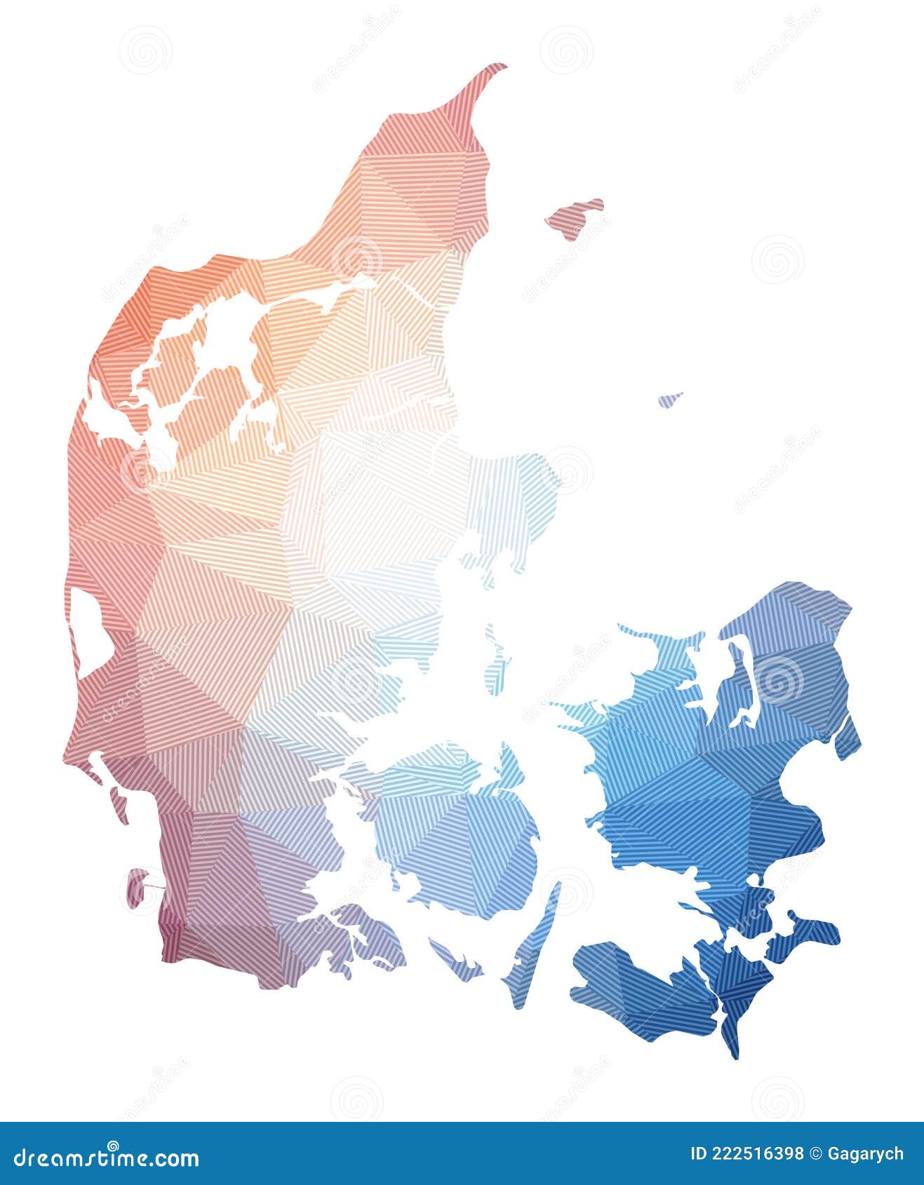 Map of Denmark. stock vector. Illustration of country - 222516398