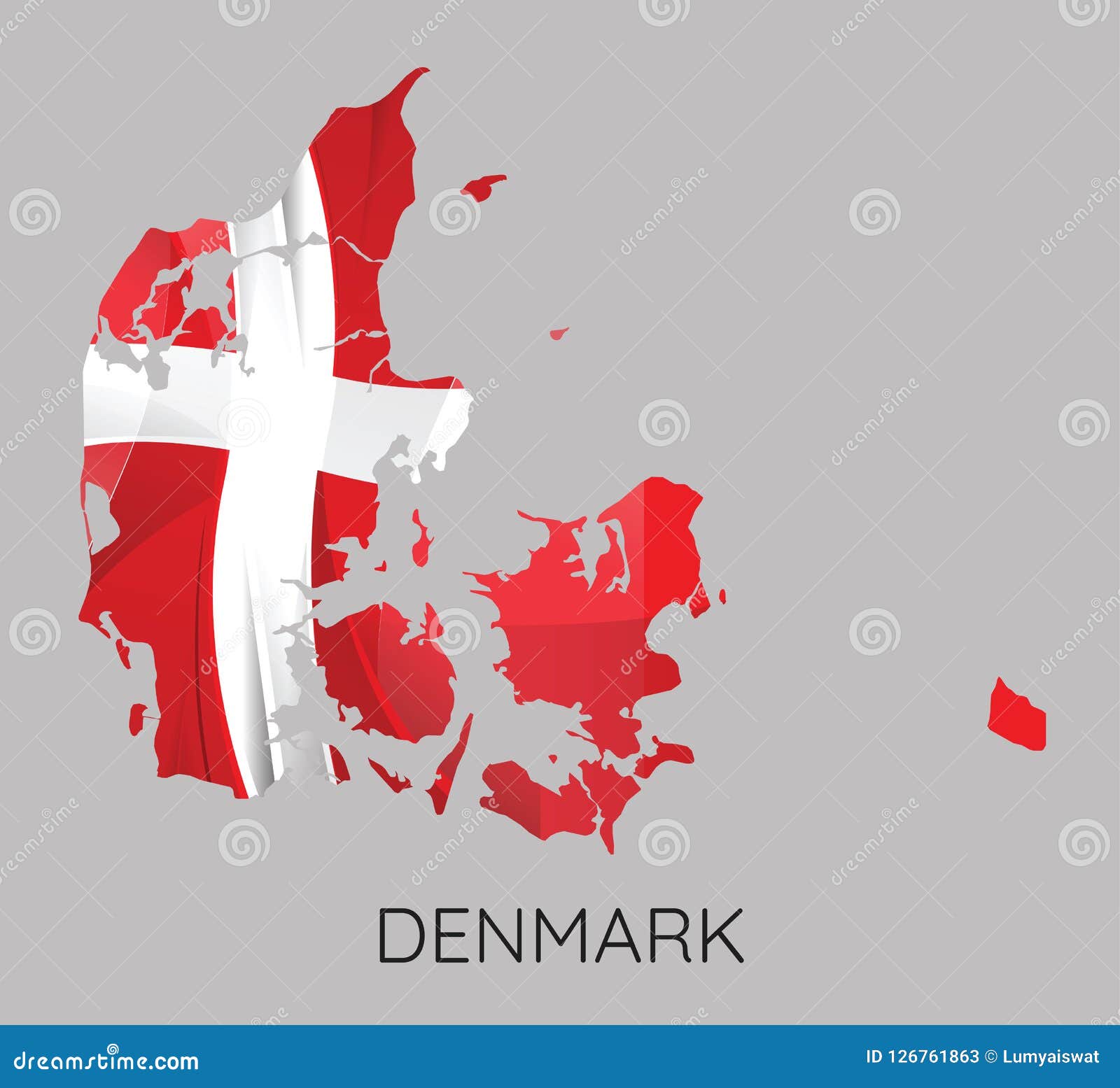 Map of Denmark stock vector. Illustration of outline - 126761863