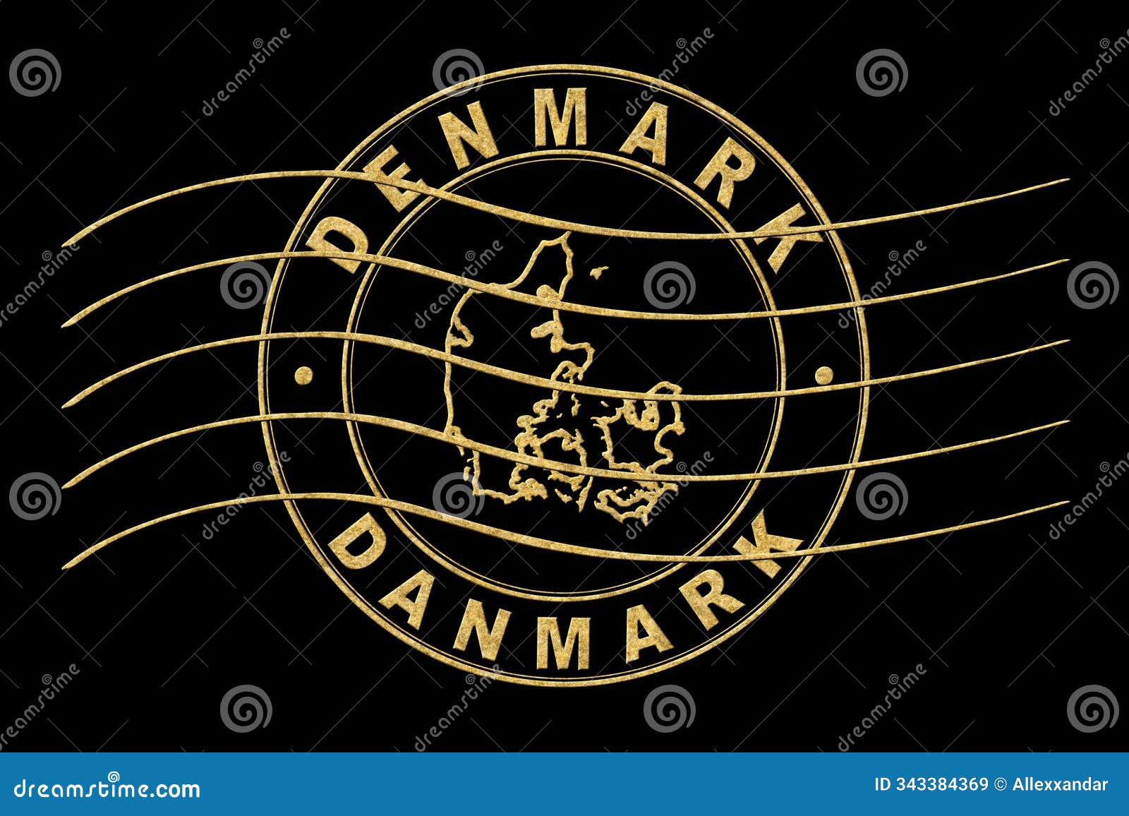 Map of Denmark, Postal Passport Stamp, Travel Stamp Stock Illustration ...