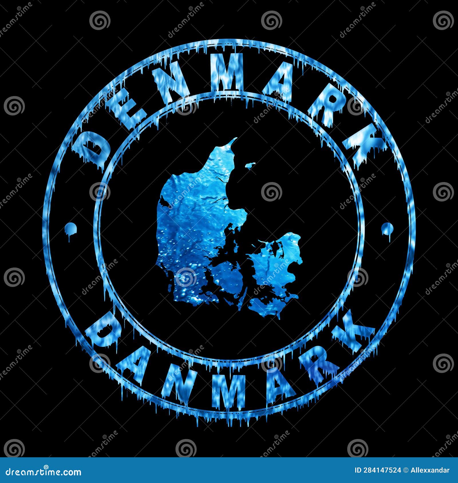 Map of Denmark Water Concept Stock Illustration - Illustration of ...