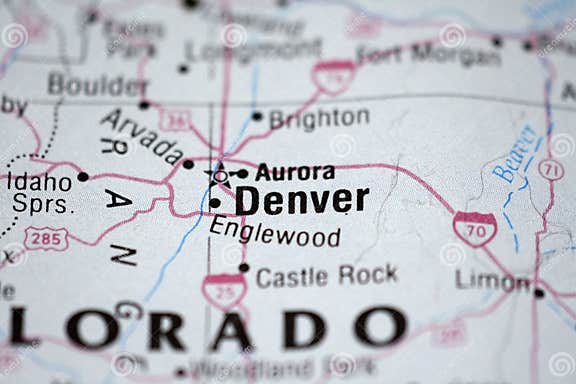 Map of Denver stock photo. Image of highway, cartography - 4837250