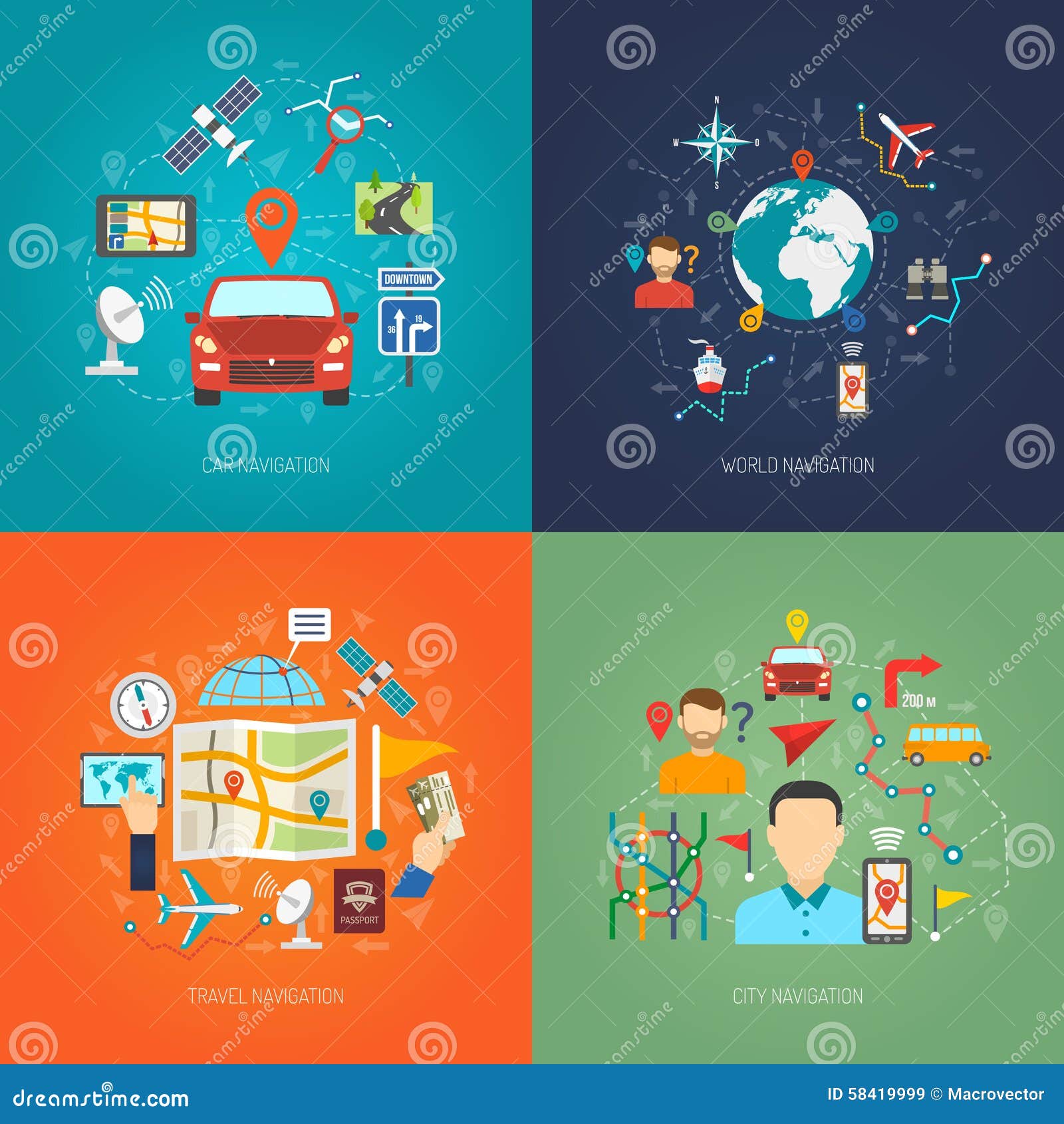 Map Design Concept stock vector. Illustration of navigation - 58419999