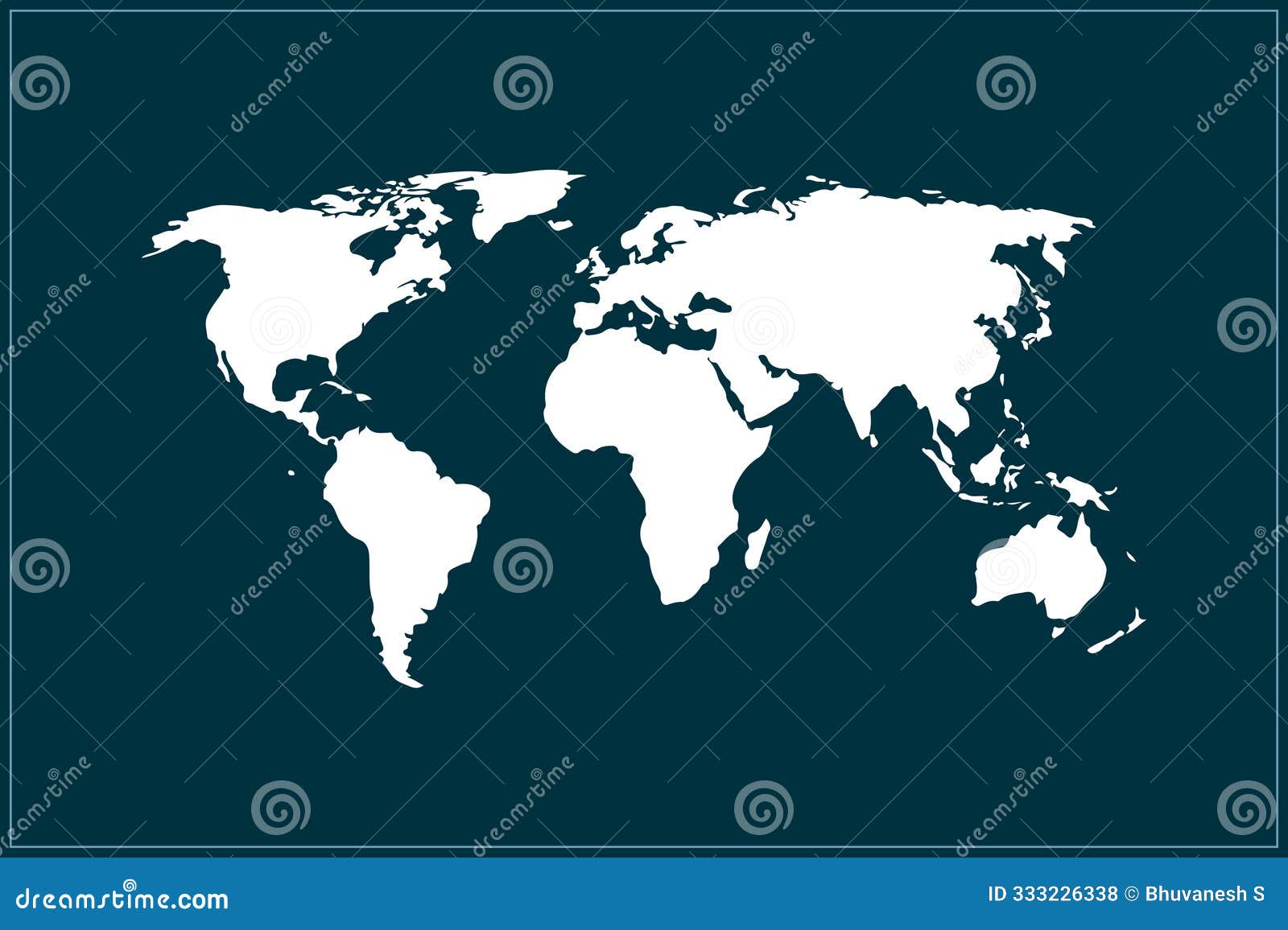 Map Design Concept Of White Color Isolated On Peacock Blue Background ...