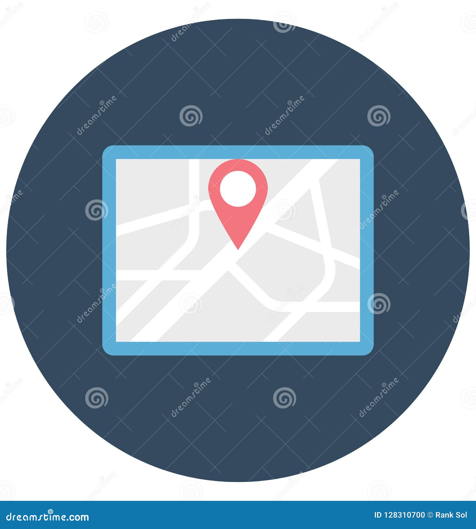 Map Device Colored Vector Illustration Stock Vector - Illustration of ...