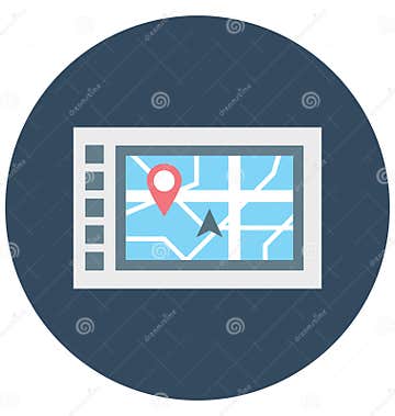 Map Device Colored Vector Illustration Map Device Colored Vector ...