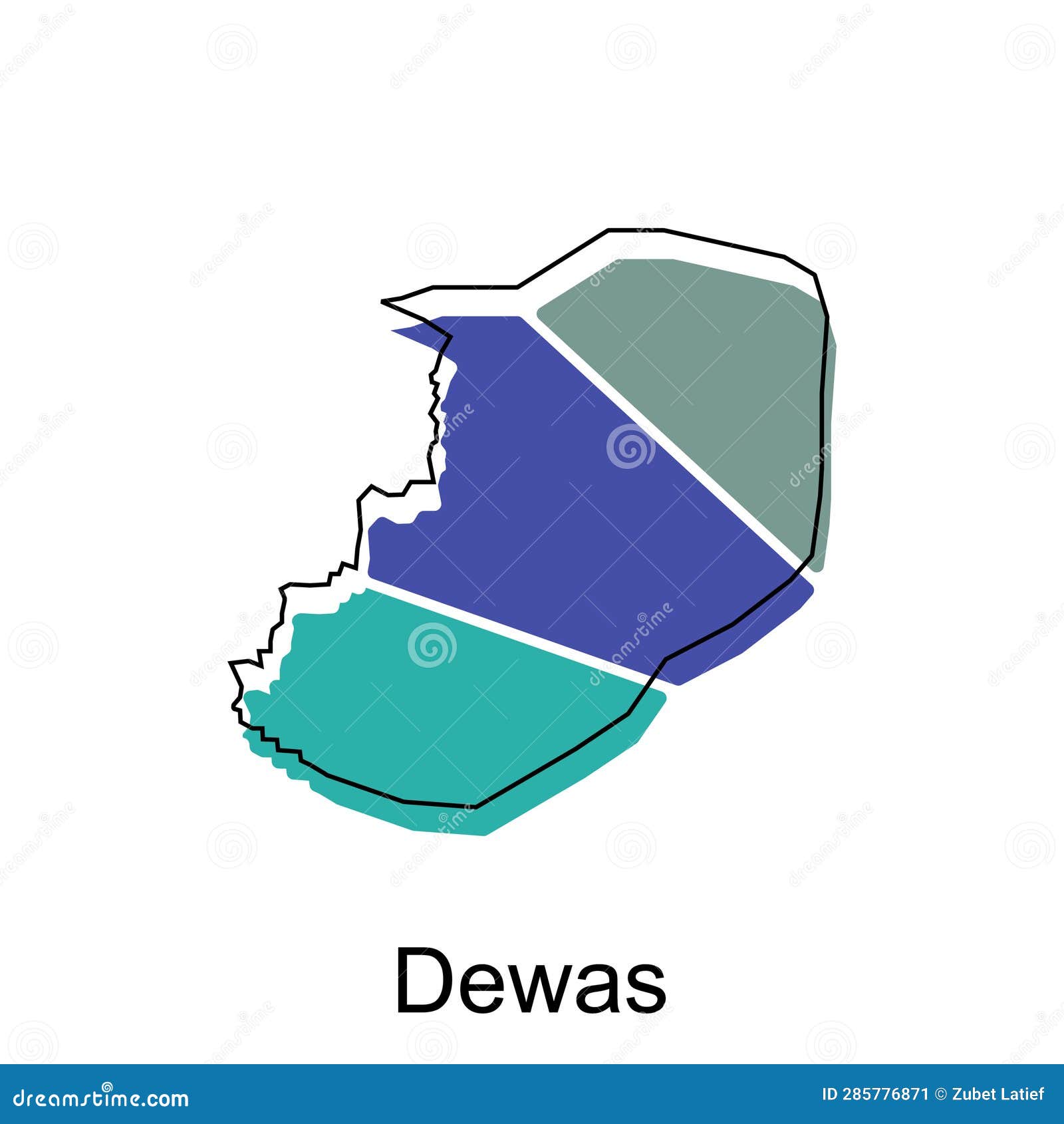 Map of Dewas Design Template with Outline Graphic Sketch Style Isolated ...
