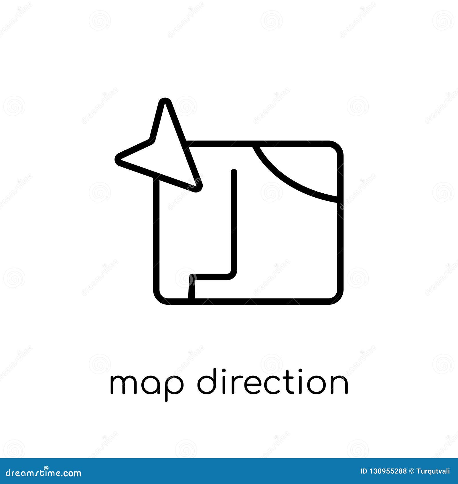 Map Direction Icon. Trendy Modern Flat Linear Vector Map Direction Icon ...