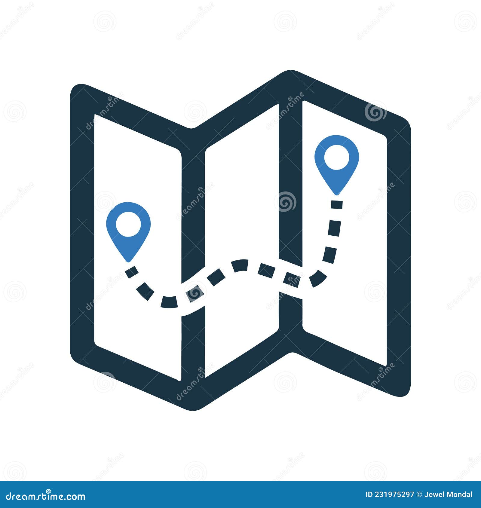 Map, Direction, Location Icon. Simple Vector Design Stock Illustration ...
