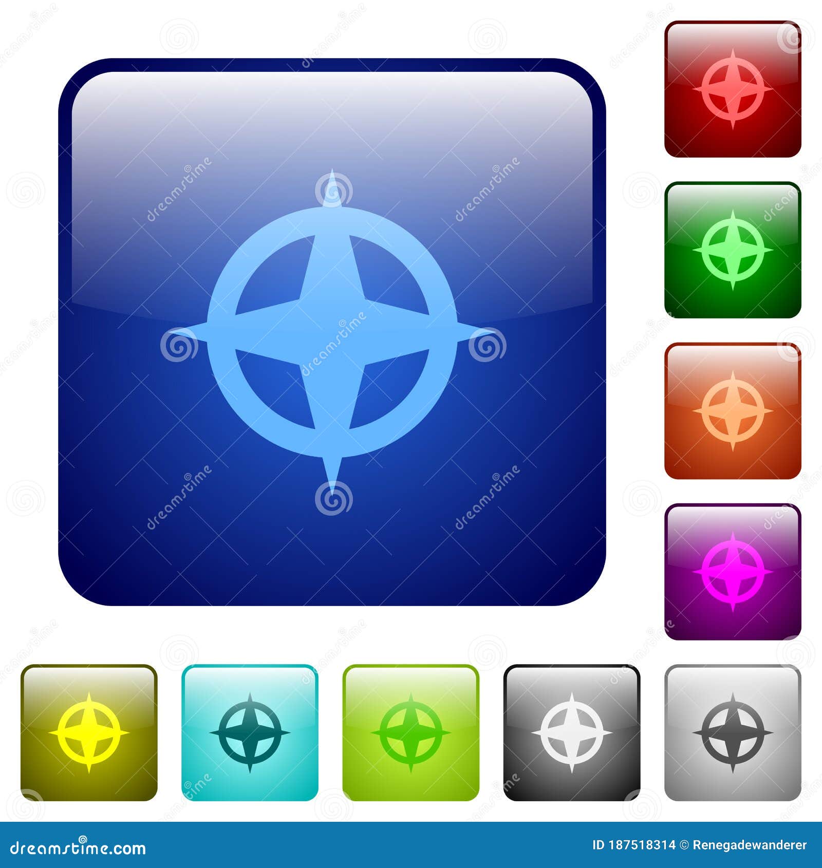 Map Directions Color Square Buttons Stock Vector - Illustration of grey ...