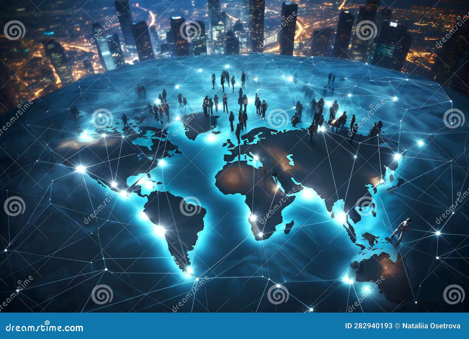 Map Displaying a Global Network of Users, Emphasizing Collective Desire ...