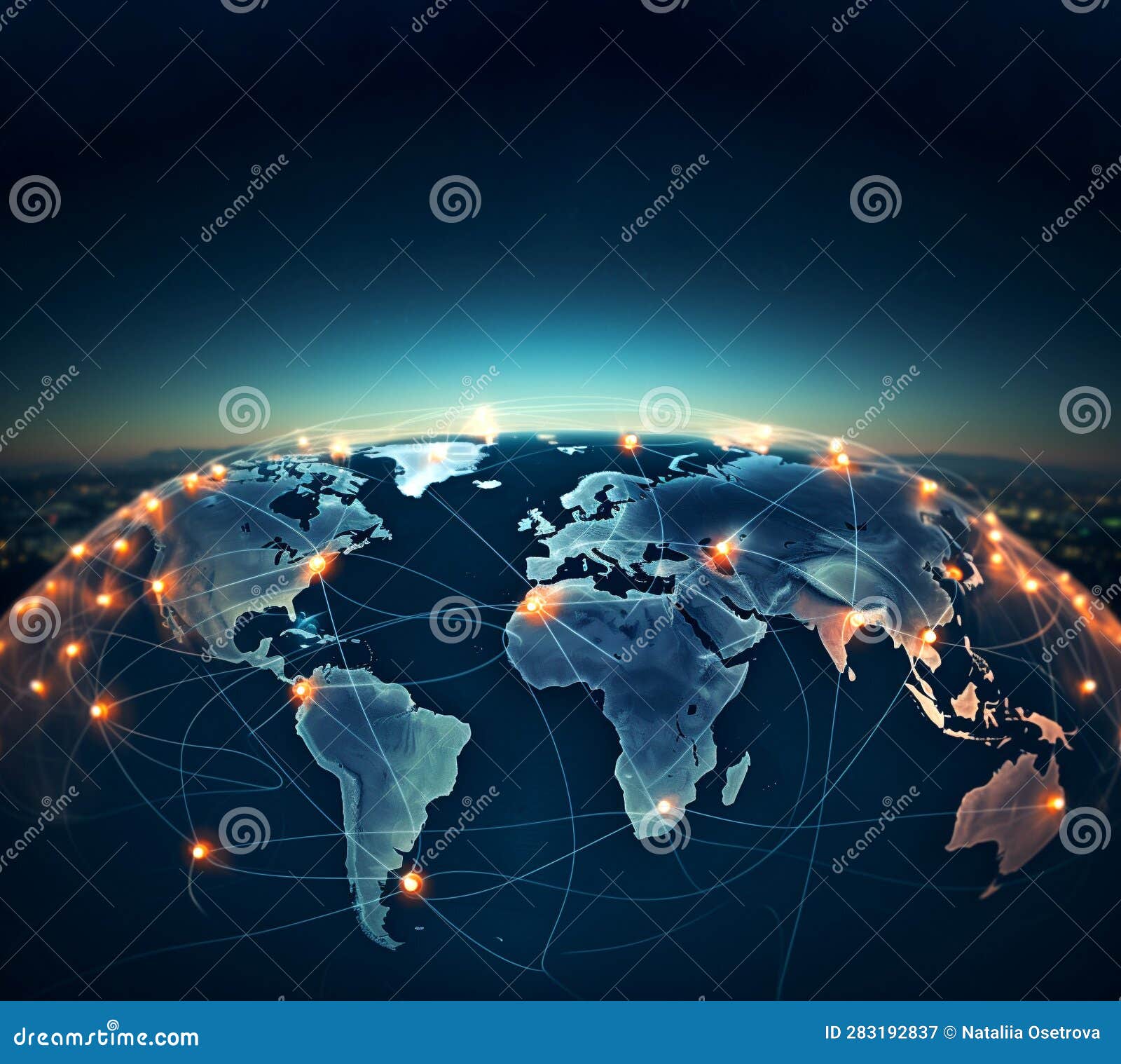Map Displaying a Global Network of Users, Emphasizing Collective Desire ...