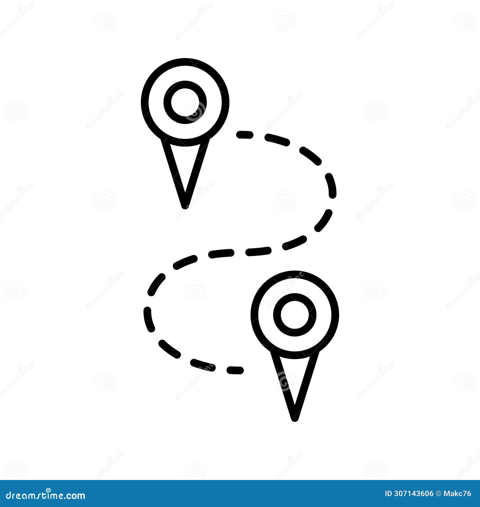 Map Distance Measuring Icon. Map Marker Pointer Stock Vector ...