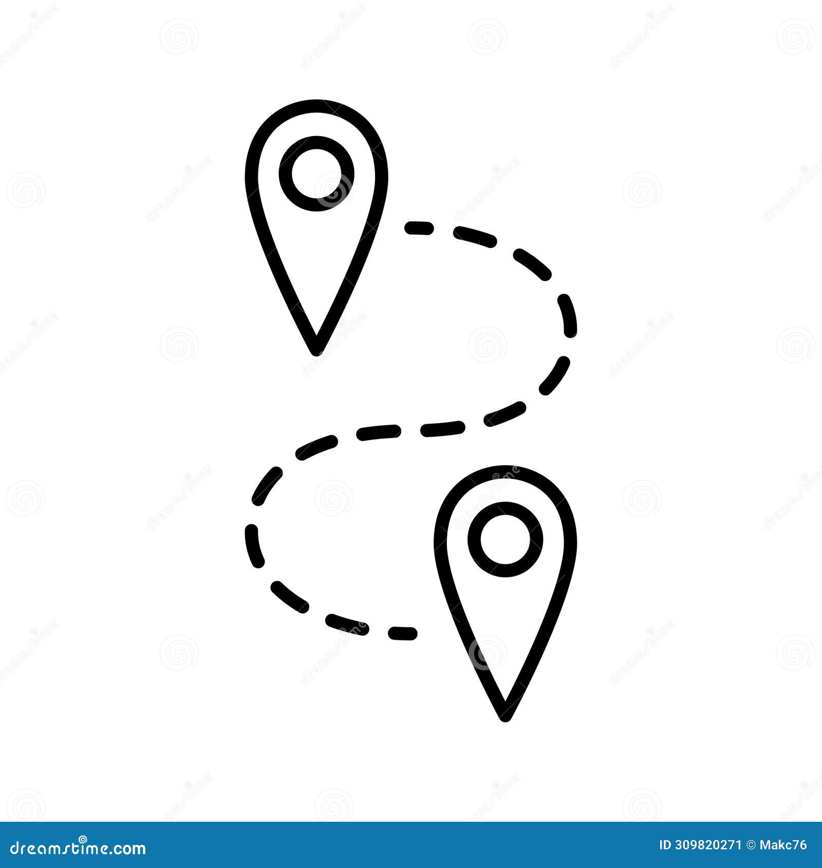 Map Distance Measuring Icon. Map Marker Pointer Stock Vector ...